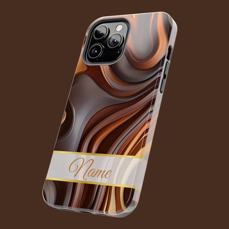 Custom Wave Wood Carve Design Tough iPhone Case Wavy Phone Cover ...