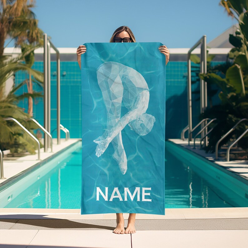 Custom Diver Towel Abstract Custom Diving Team Towel Modern Luxury ...