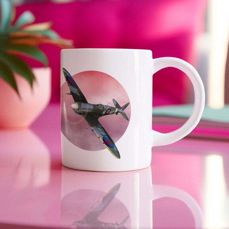 Spitfire Mug Nostalgic WWII Warbird Cup Pilot Mug Vintage English ...