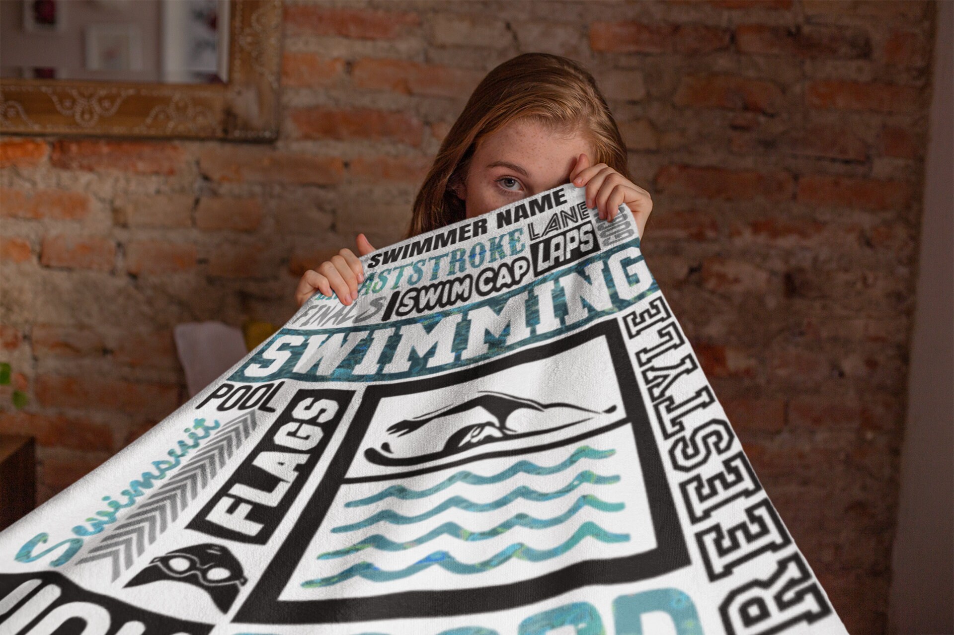 Custom Swimming Collage Velveteen Blanket Swim Coach Throw Blanket Swim ...