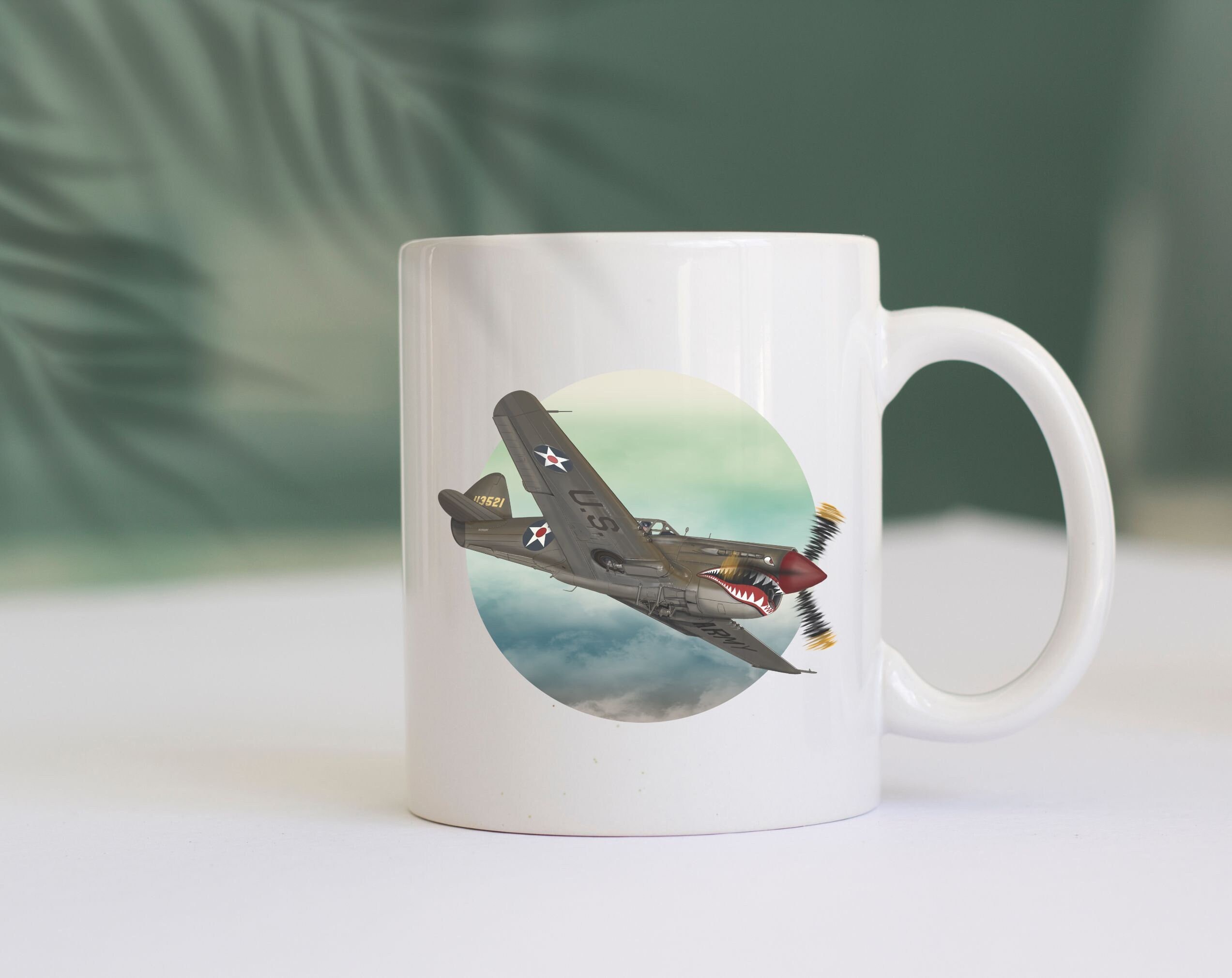 Vintage P-40 Mug Perfect Gift for Military Veterans and Aviators ...