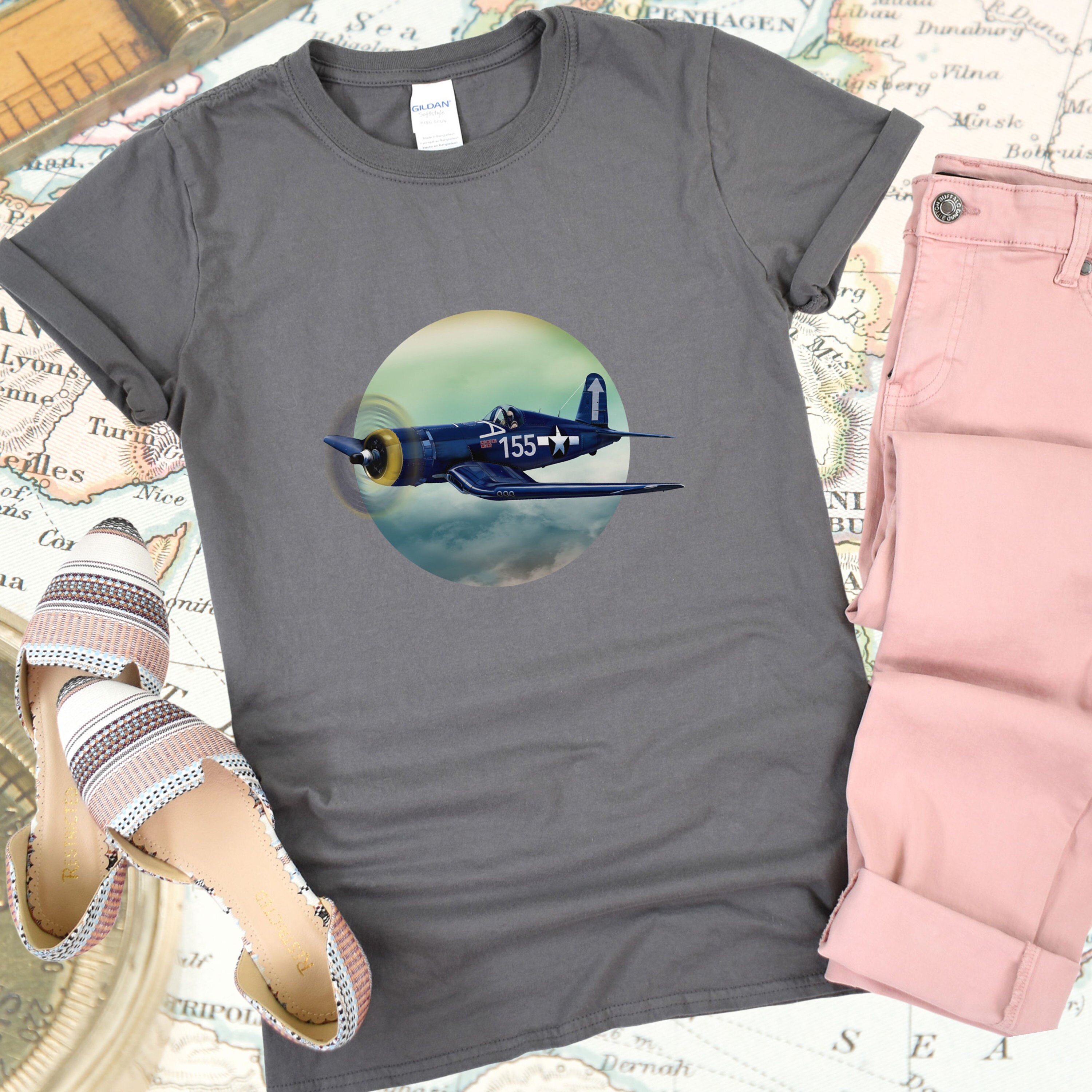 Corsair Warbird T-shirt WWII Propeller Plane Shirt Combat Fighter T ...