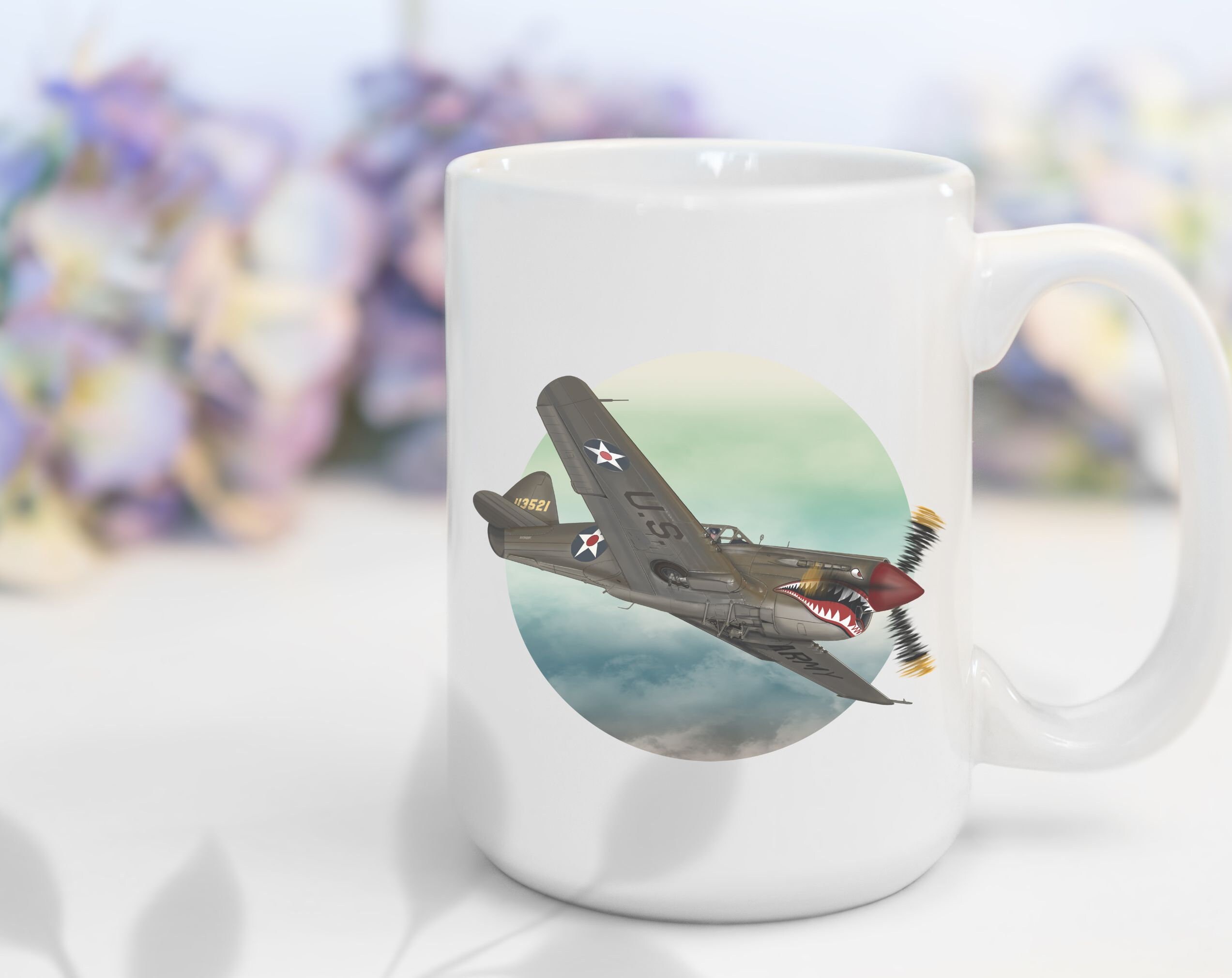 Vintage P-40 Mug Perfect Gift for Military Veterans and Aviators ...