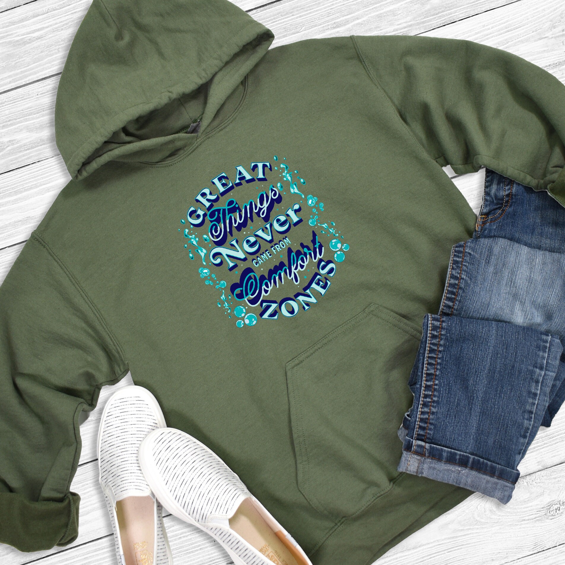 Swimmer Hoodie Inspiring Design Retro Winter Swim Sweater Warm Aquatics ...