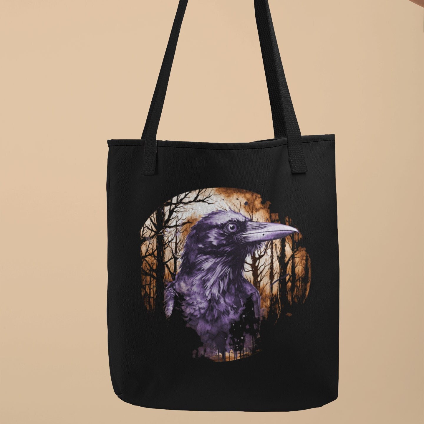 Spooky Raven Tote Bag Trick-or-treat Bag - Etsy