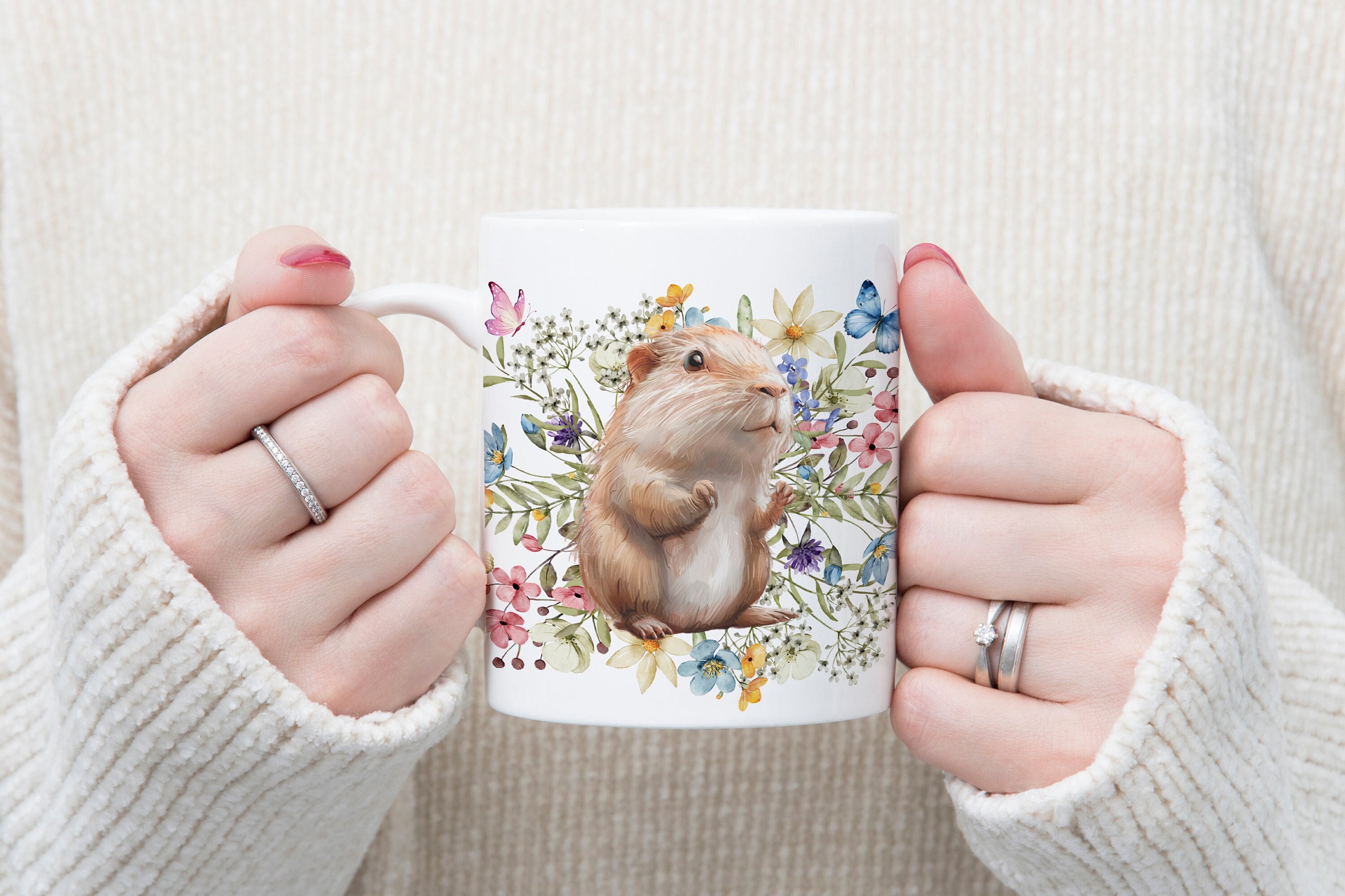 Capybara Floral Coffee Mug Cute Capy Gift Friend Just Because Gift for ...