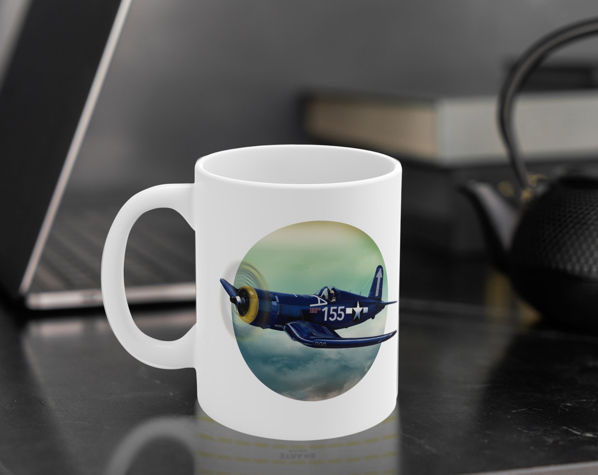Historical WWII Airplane Mug War Bird Design Gift for Military Veteran ...