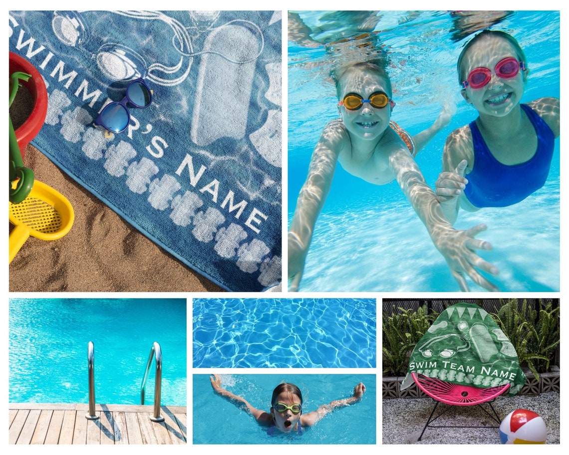 Custom Swim Team Beach Towel Swimmer Gift Luxury Towel Swimmer Gift ...