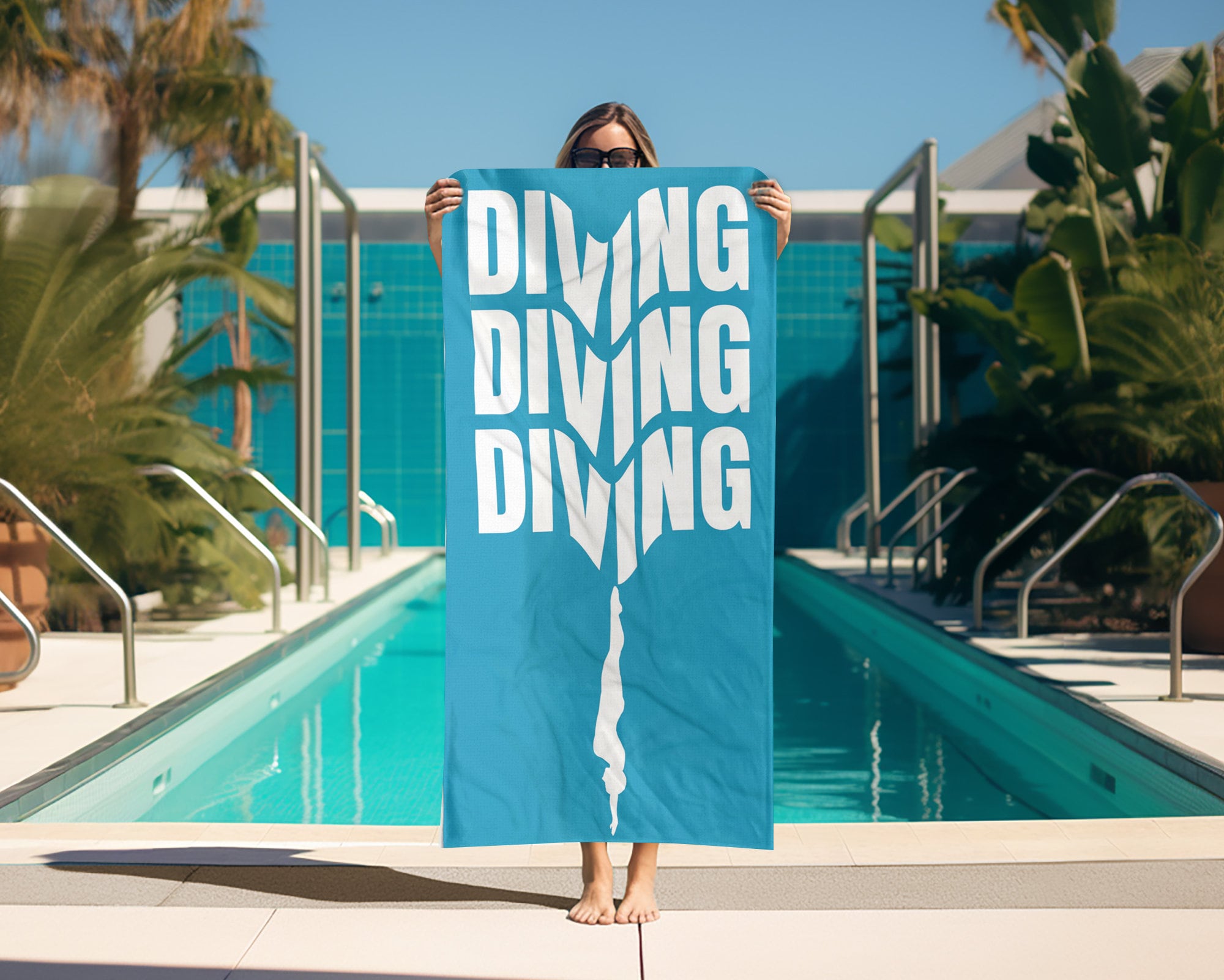 Diver Beach Towel Luxury Diving Large Towel Diver Gift Club Diving ...