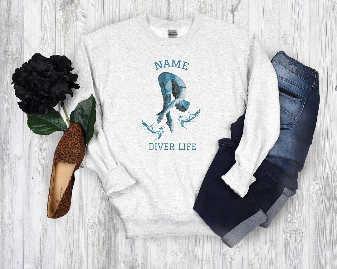 Customizable Diving Female Sweatshirt Diver Shirt Diving Coach Gift ...