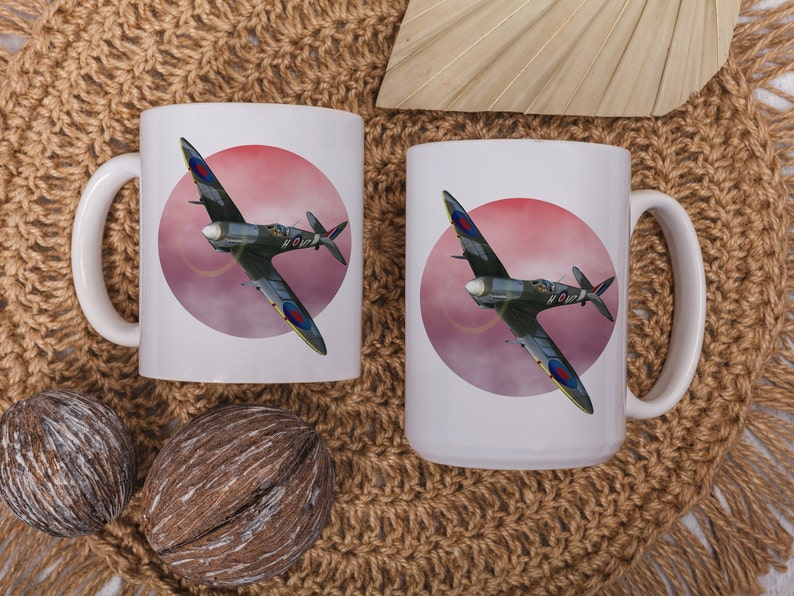 Spitfire Mug Nostalgic WWII Warbird Cup Pilot Mug Vintage English ...