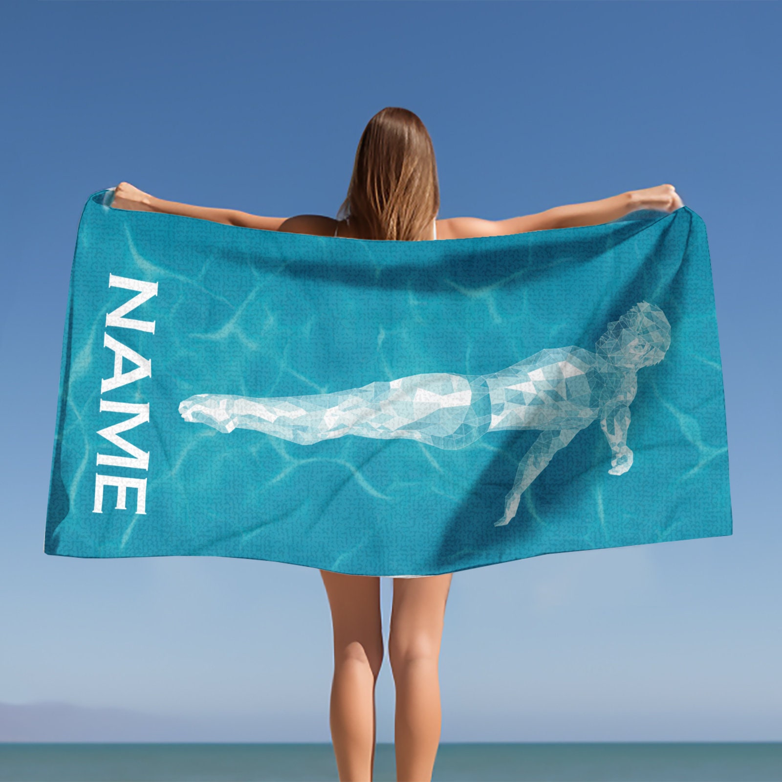 Custom Diver Towel Abstract Custom Diving Team Towel Modern Luxury ...
