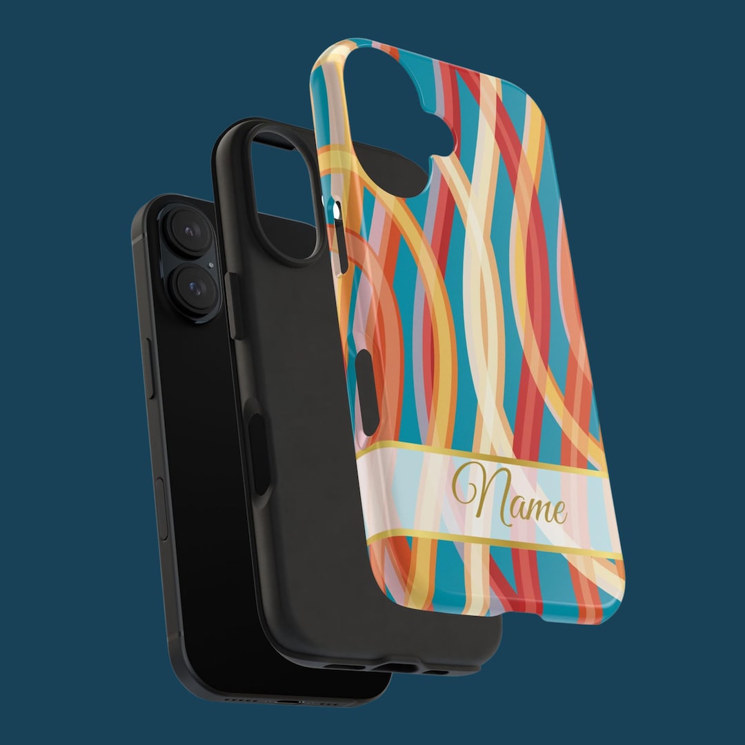Custom Colorful Tough Retro Wave Design iPhone Cover Personalizable ...