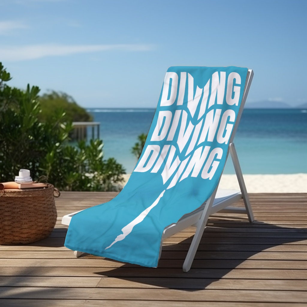 Diver Beach Towel Luxury Diving Large Towel Diver Gift Club Diving ...