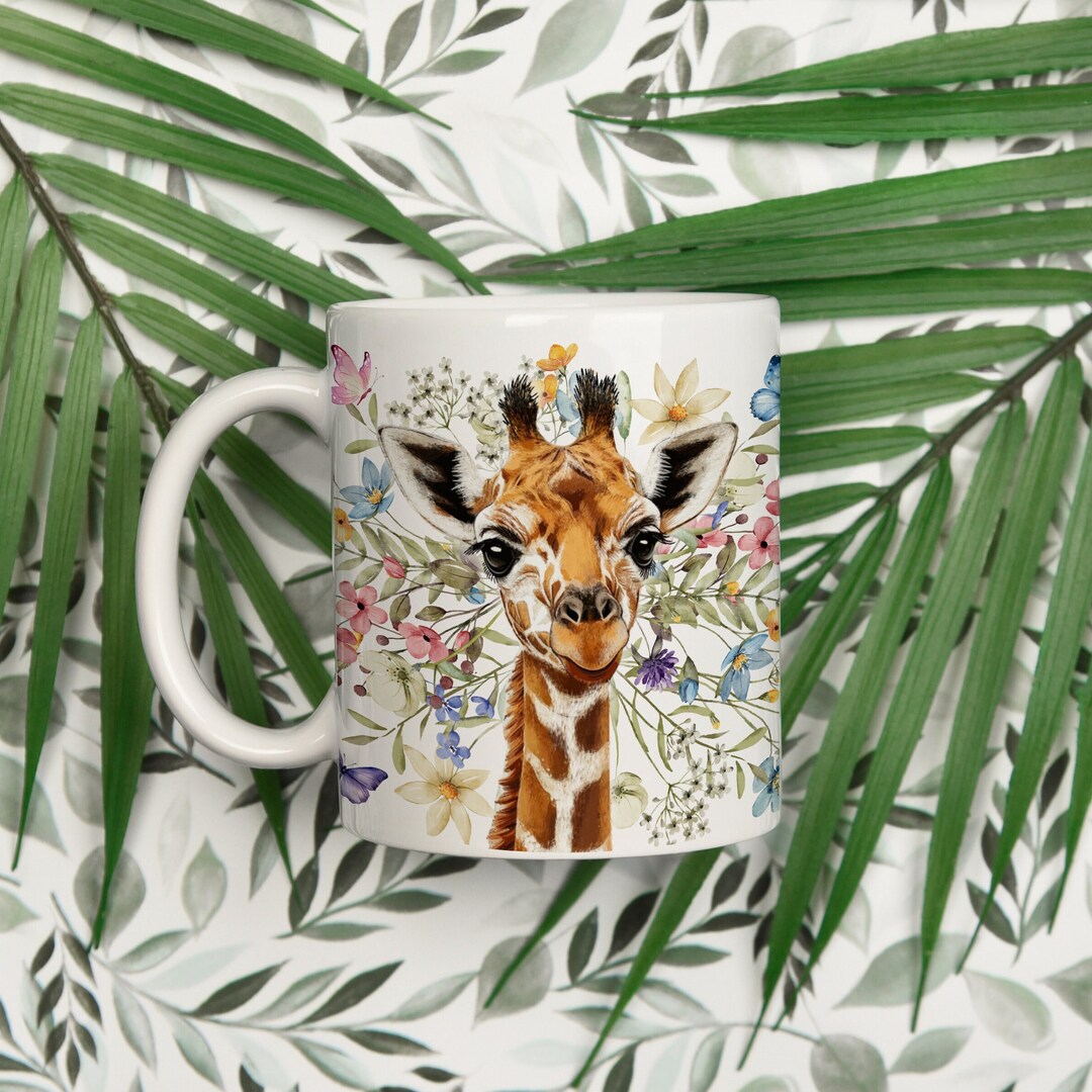 Giraffe Floral Coffee Mug Cute Giraffe Friend Just Because Gift for ...