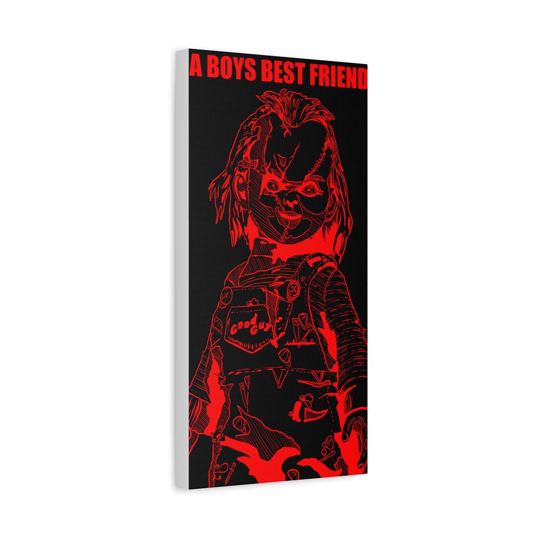 Chucky Wall Art, A Boy's Best Friend Canvas, Horror Decor, Halloween ...