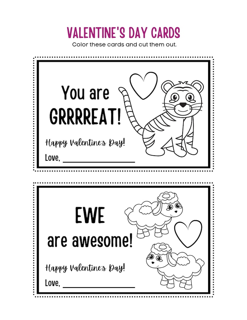 Fun Fillable Valentine's Day Cards for Kids! - Etsy