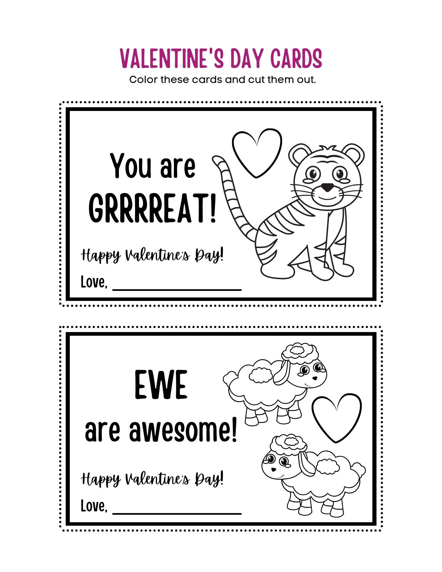 Fun Fillable Valentine's Day Cards for Kids! - Etsy