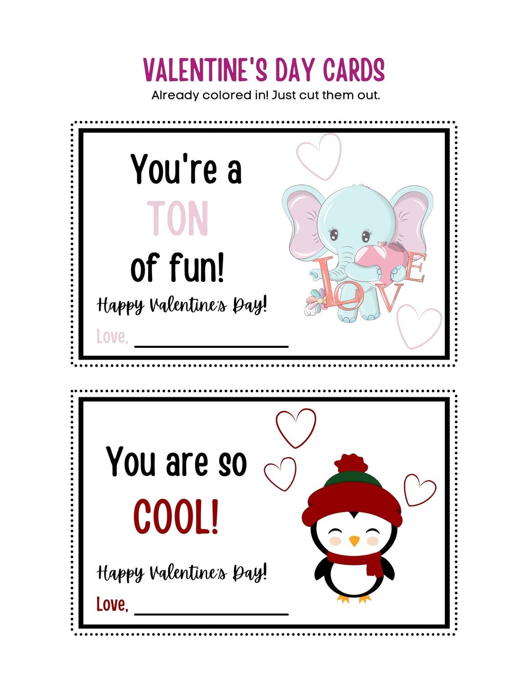 Fun Valentine's Day Cards for Kids! - Etsy