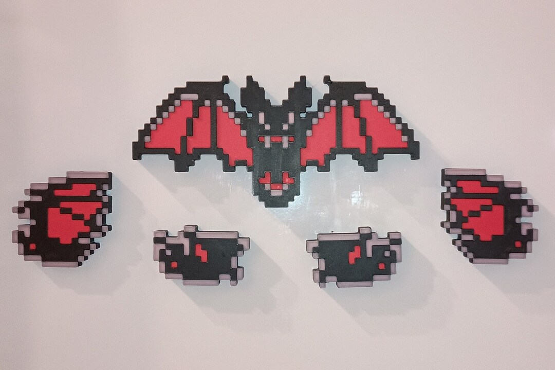 NES Pixel Art Bat Magnets Set of 5 Retro Gaming Fridge Magnets - Etsy