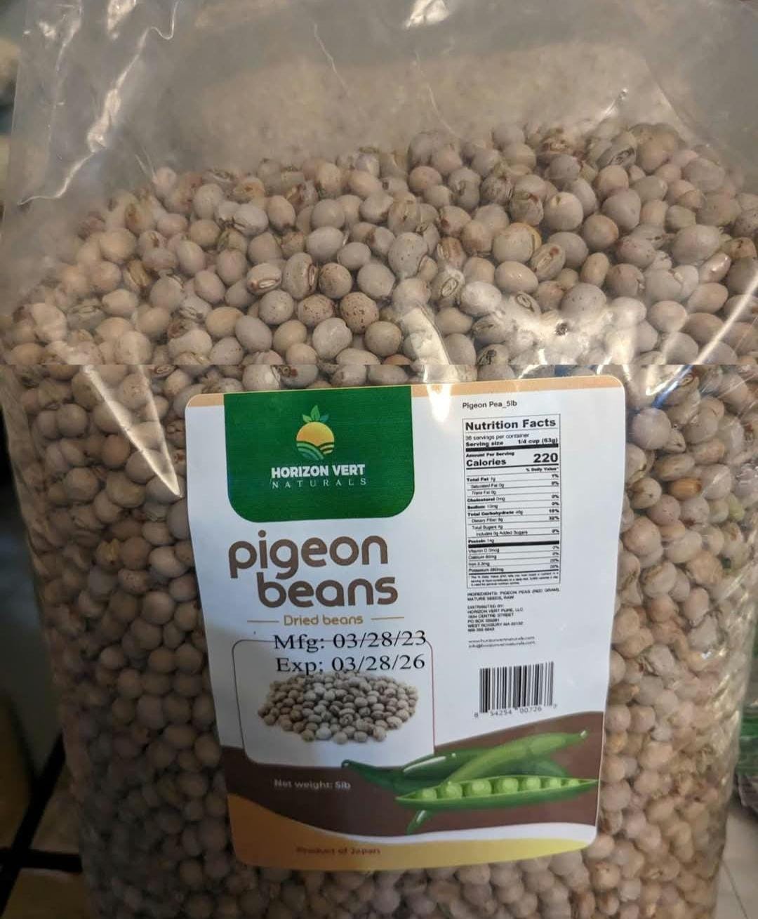 Pigeon Peas(pois Congo) Dry Peas, Caribbean Pwa Kongo, 100% Natural-5lb ...