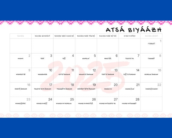 2025 Navajo Language Calendar (PDF) - Etsy