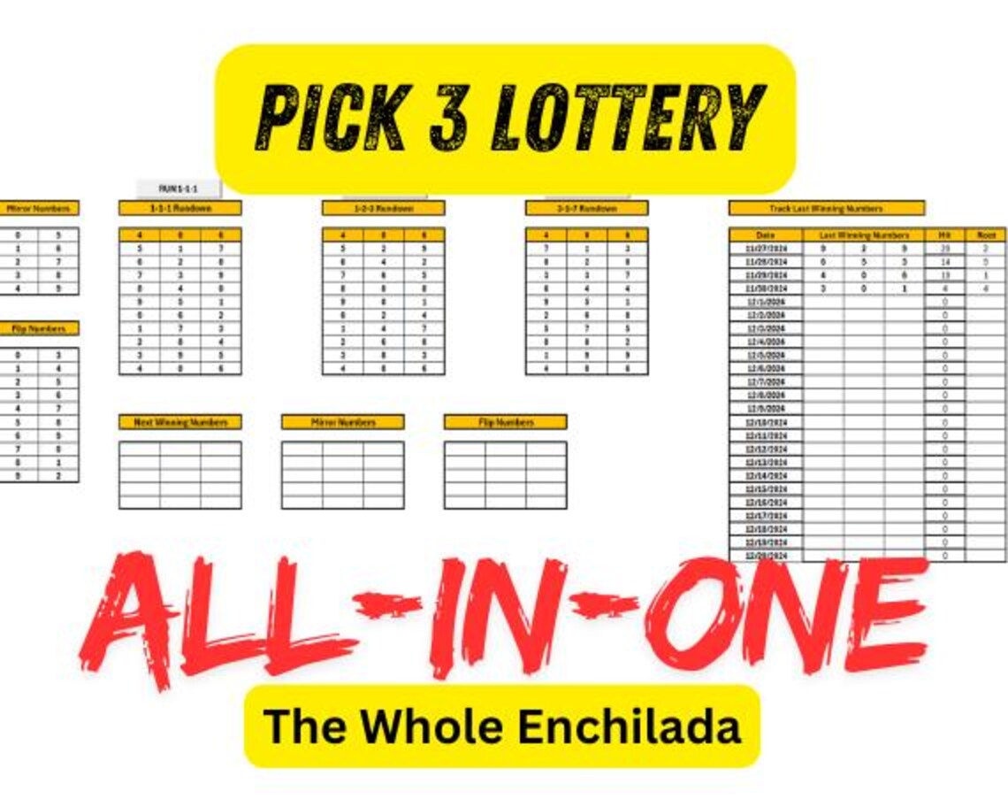 Powerful Pick 3 Lottery System - Excel Spreadsheet - Etsy