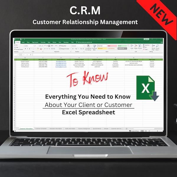 Customer Relationship Management Spreadsheet Template - Etsy