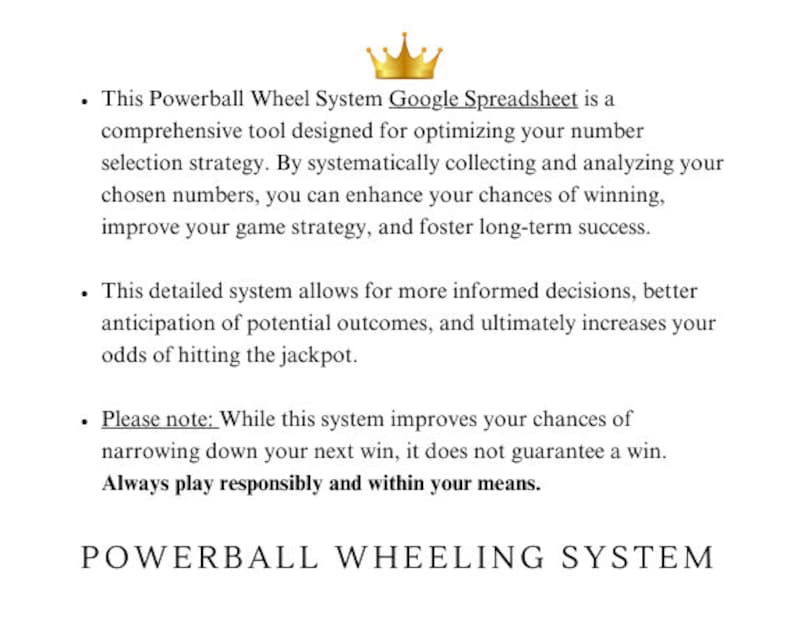 Powerball Wheel System Google Spreadsheet - Optimize Your Lottery ...