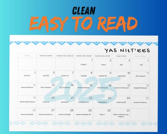 2025 Navajo Language Calendar (PDF) - Etsy