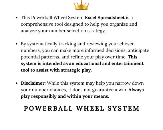 Powerball Wheel System Excel Spreadsheet – Maximize Your Winning ...