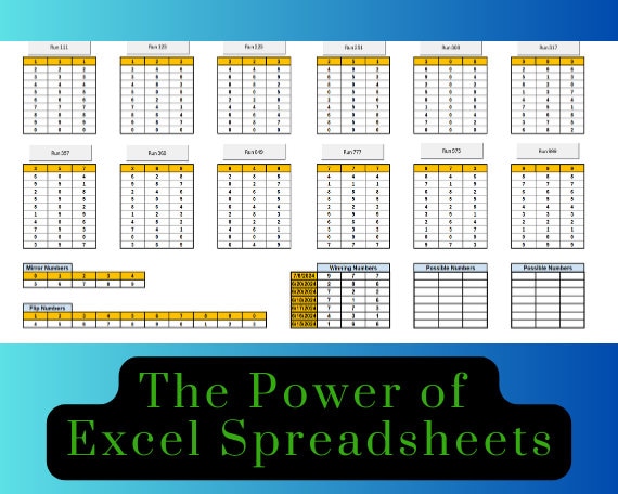 Pick 3 Lottery - Automated Rundown Creator - Excel Spreadsheet - Etsy