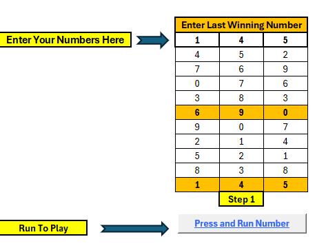 Pick 3 Lottery Cheat Sheet Microsoft Excel Spreadsheet -easy to Use - Etsy