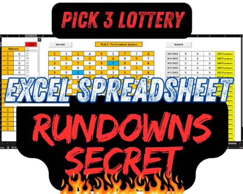 Pick 3 Lottery System: Automated Excel Spreadsheet With Rundown & Story ...