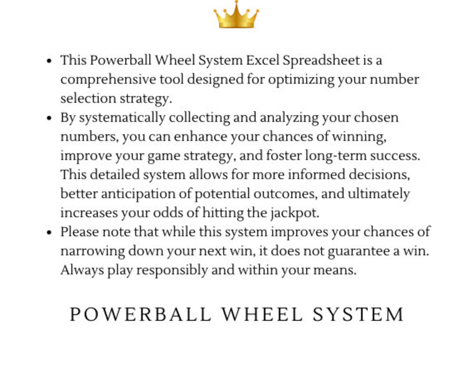 Powerball Wheel System Excel Spreadsheet – Maximize Your Winning ...