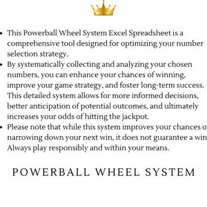 Powerball Wheel System Excel Spreadsheet – Maximize Your Winning ...