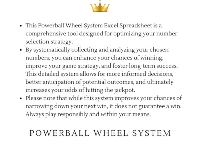 Powerball Wheel System Excel Spreadsheet – Maximize Your Winning ...