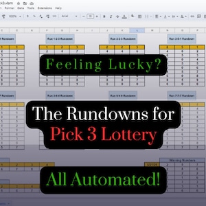 Pick 3 Lottery - Automated Rundown Creator (2025) Google Sheet - Etsy