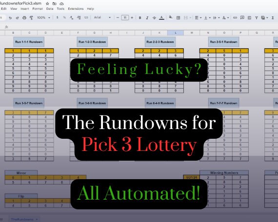 Pick 3 Lottery - Automated Rundown Creator (2025) Google Sheet - Etsy