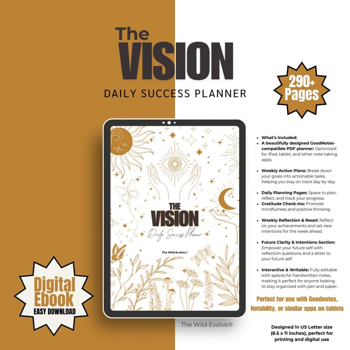 Digital Daily Success Planner the Vision Planner for Goodnotes Goal ...