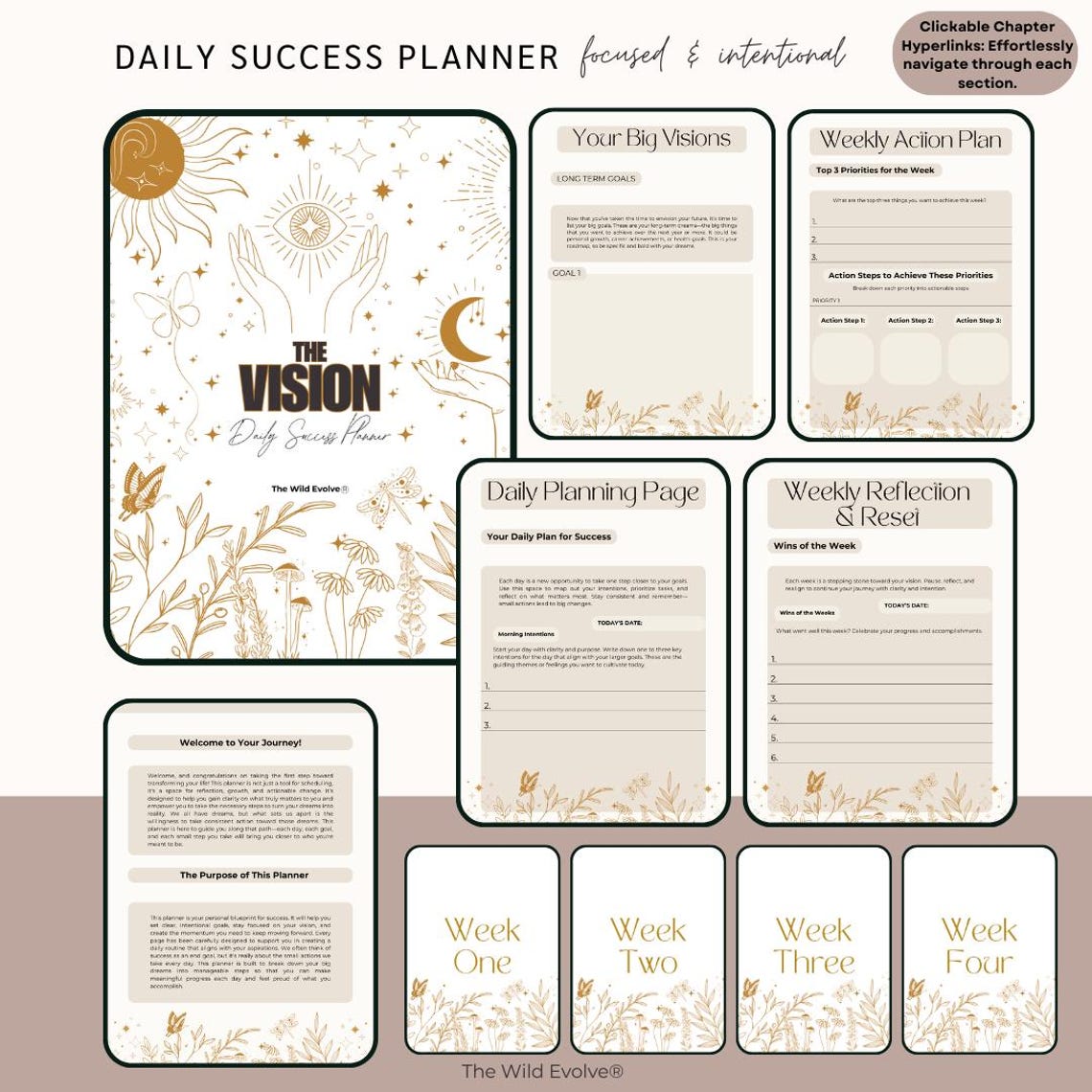 Digital Daily Success Planner the Vision Planner for Goodnotes Goal ...