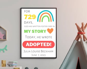 Adoption Sign, Foster Care Adoption Sign, Editable Template via Canva ...
