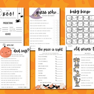 Halloween Baby Shower Game Bundle, Baby Shower Games, Shower Games ...