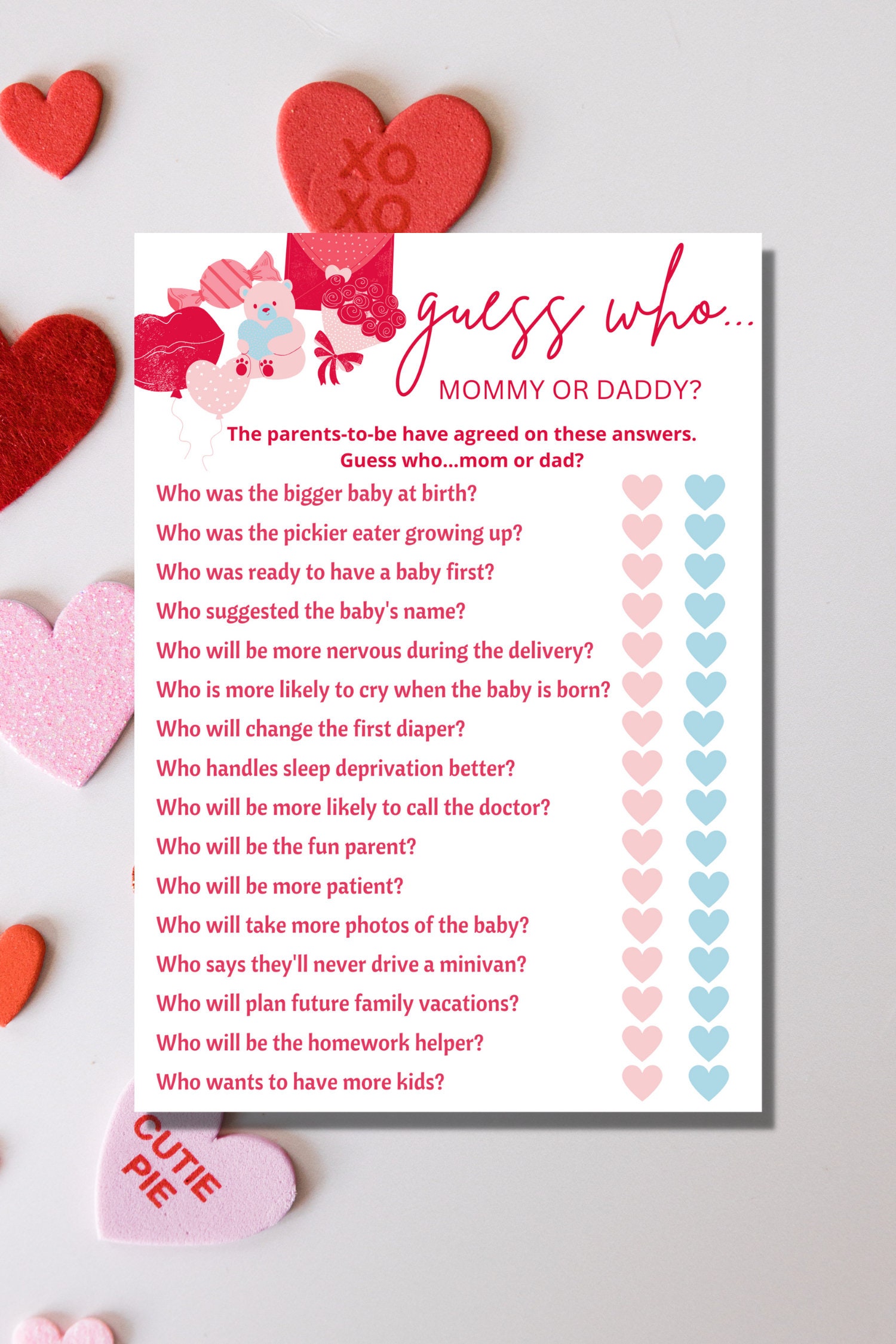 Valentine's Day Baby Shower Game Bundle, Baby Shower Games, Valentine ...