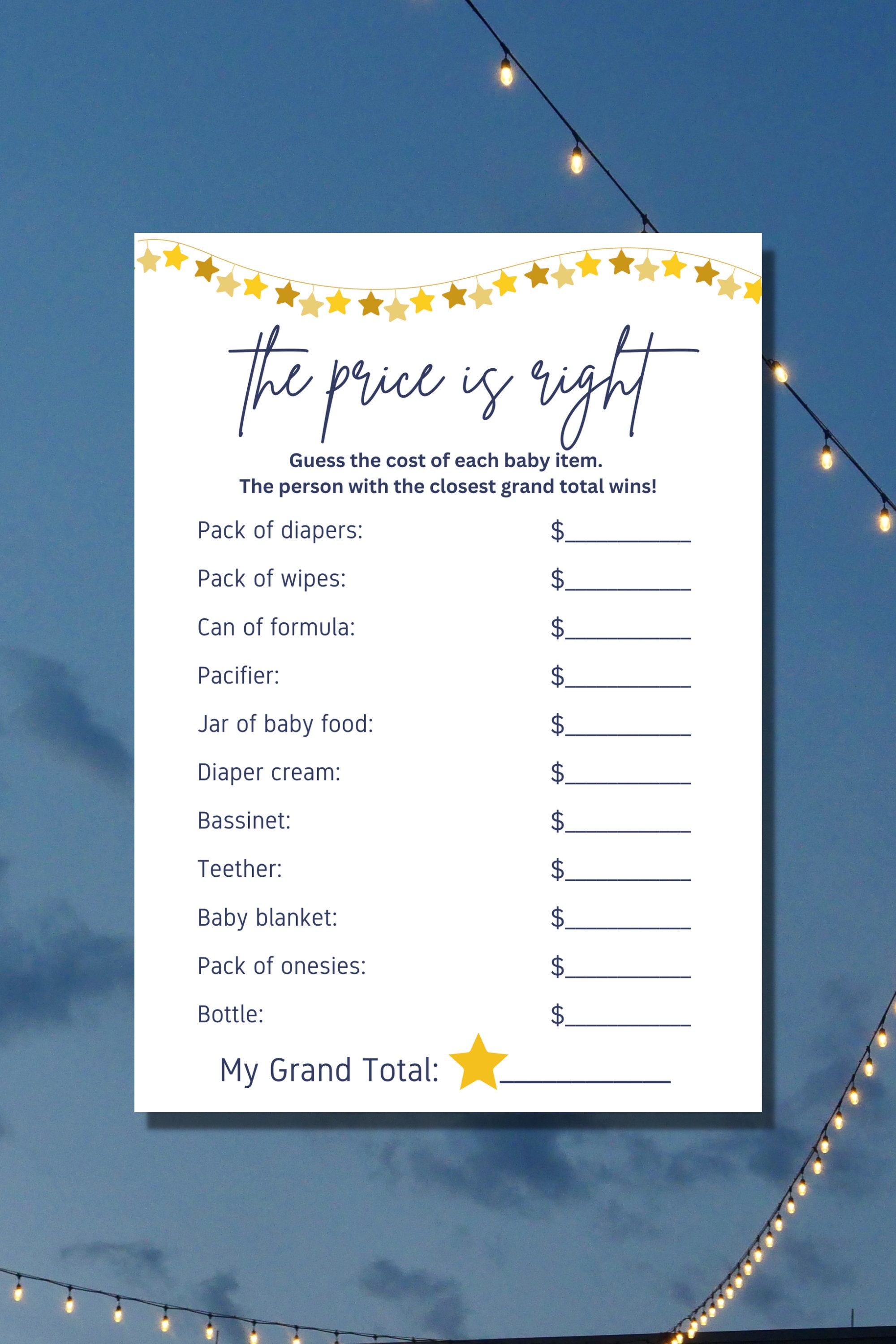 Twinkle Twinkle Little Star Baby Shower Game Bundle, Baby Shower Games ...