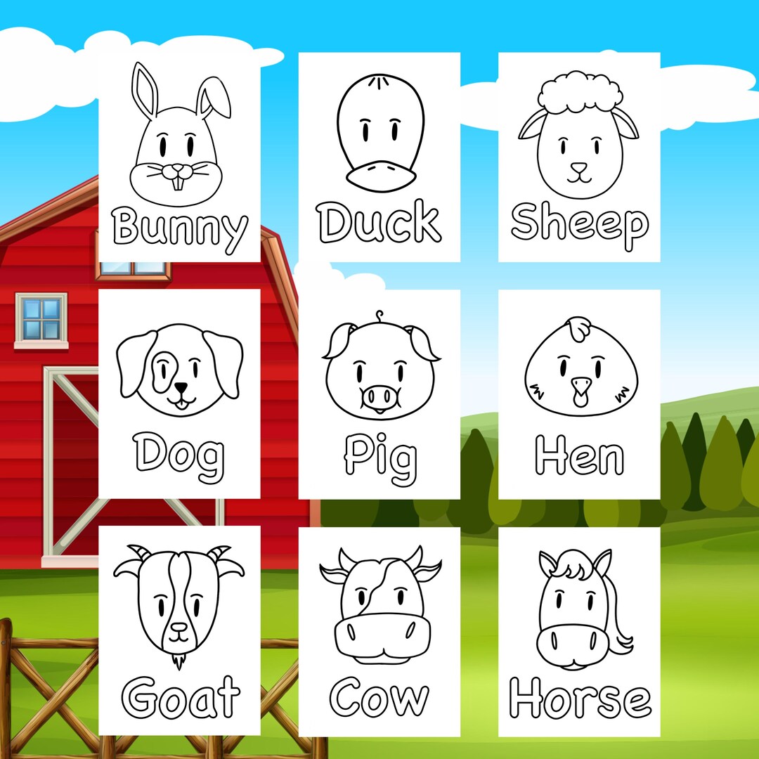 Farm Animal Coloring Pages, Homestead Activities, Preschool, Print at ...