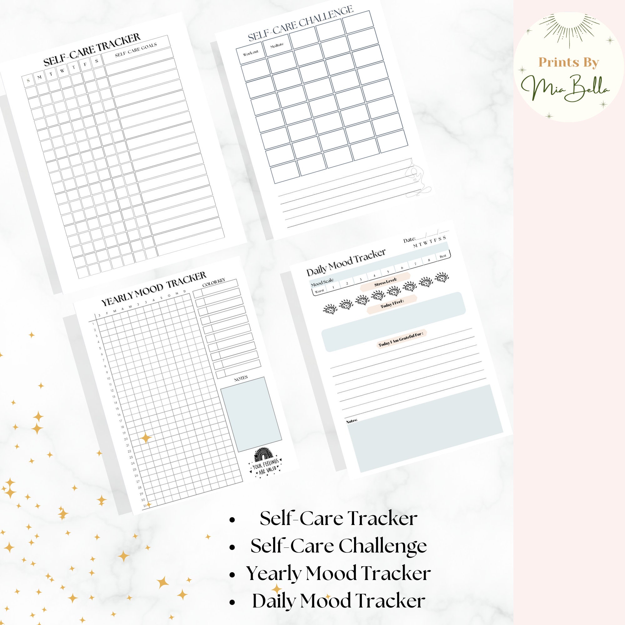 Mood Tracker Self-care Checklist the Daily Wire Daily Mood Tracker ...