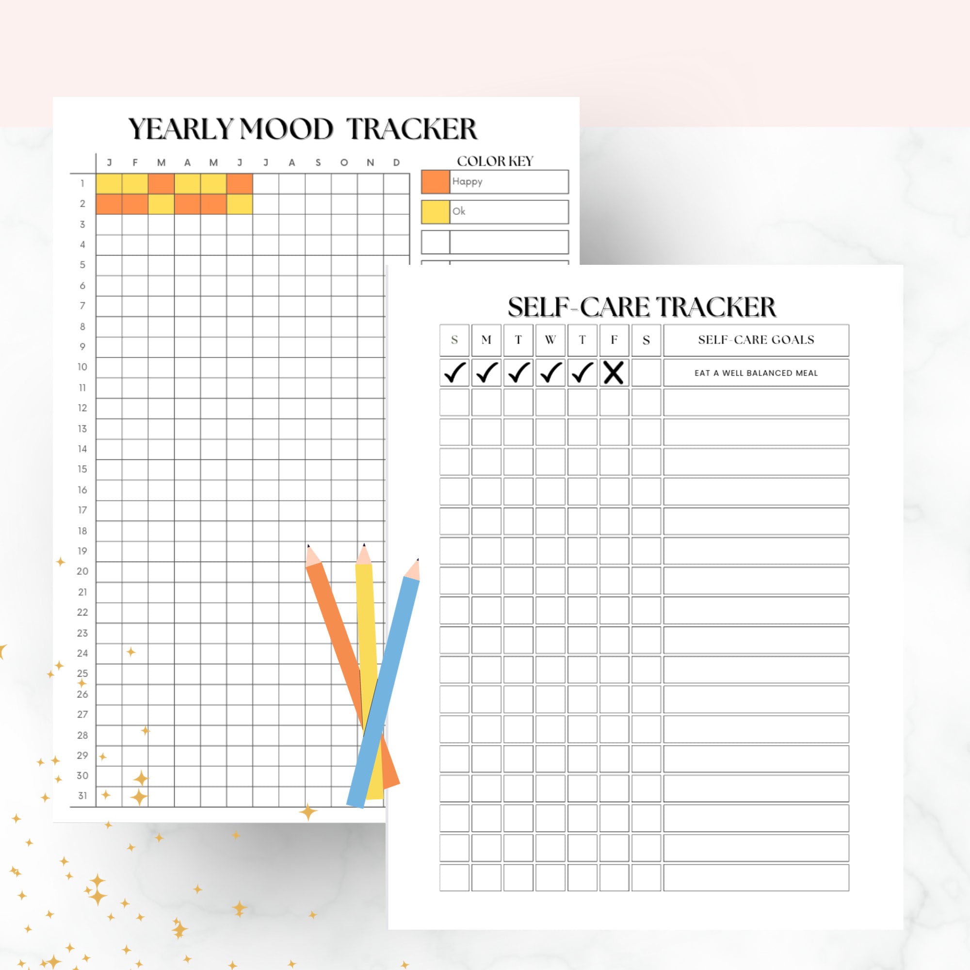 Mood Tracker Self-care Checklist the Daily Wire Daily Mood Tracker ...
