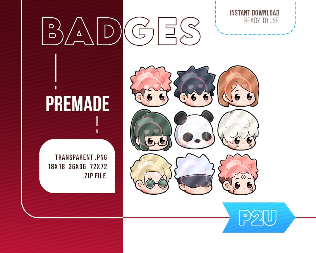 CUTE ANIME Twitch Sub/bit Badges (twitch) | Stream Badges | Twitch ...