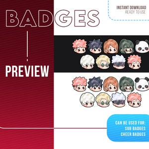 CUTE ANIME Twitch Sub/bit Badges (twitch) | Stream Badges | Twitch ...
